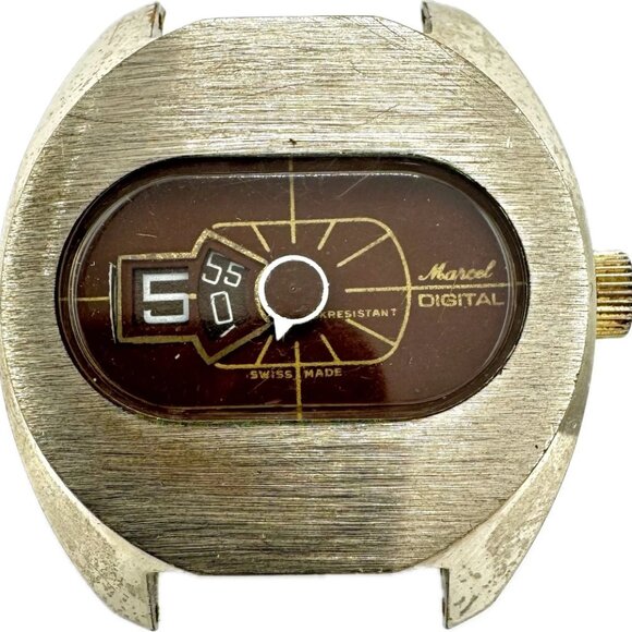 Vintage | Accessories | Vintage Marcel Jump Hour Digital Mens ...